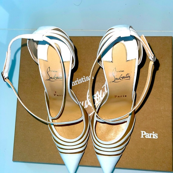 Christian Louboutin | Shoes | Christian Louboutin White Net And Leather ...